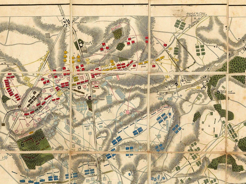 Napoleon Bonaparte Battle Map Waterloo Battle Field Map - Etsy