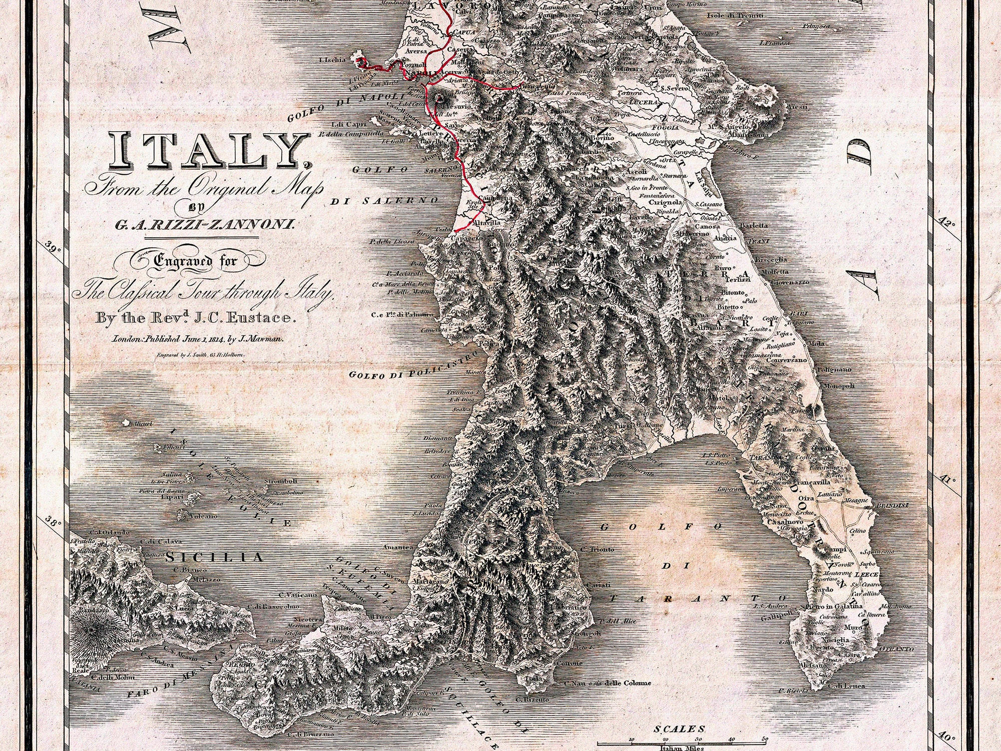 Vintage Italy Wall Map Historic Italy Print Old Taly Art - Etsy