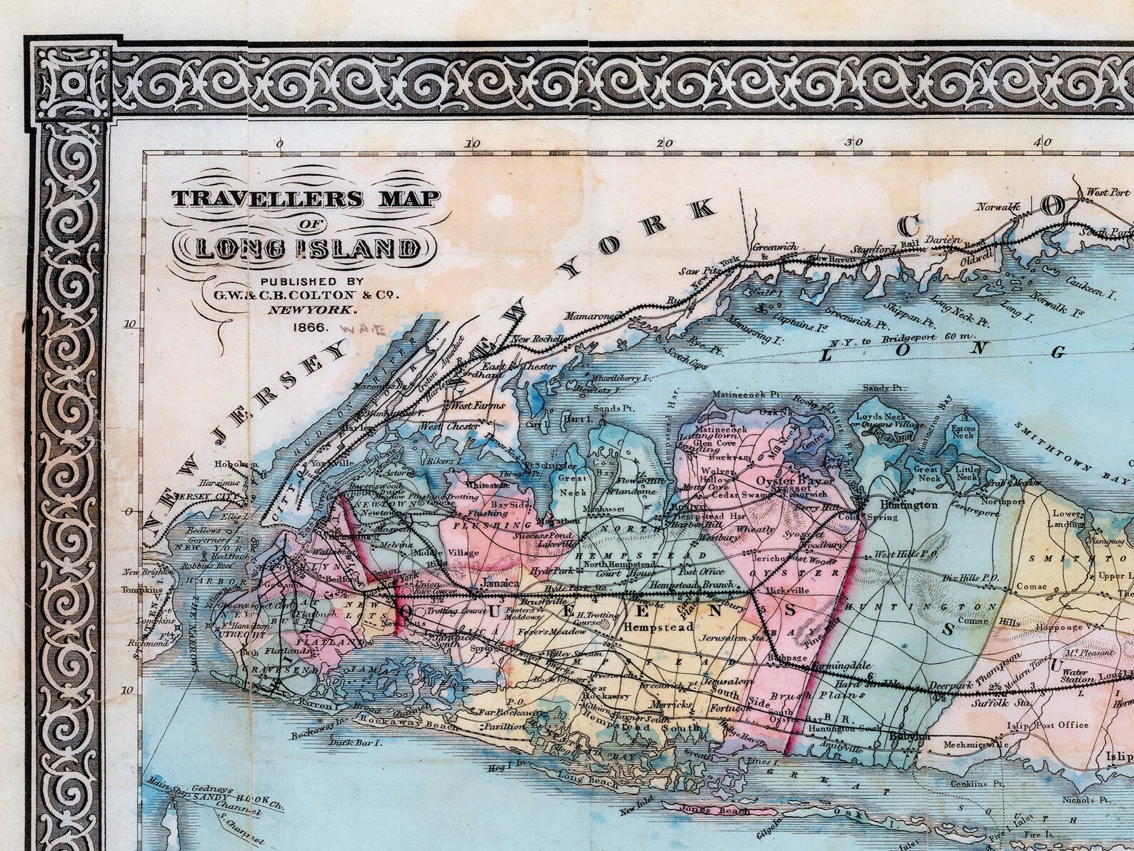 Vintage Map of Long Island Long Island Wall Map Old Long - Etsy