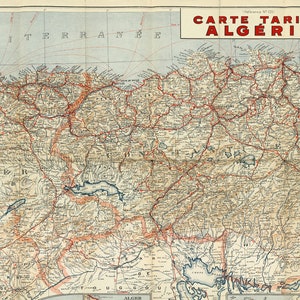 Vintage Map of Algeria, Old Algeria Print, Algeria Poster Map, Algeria ...