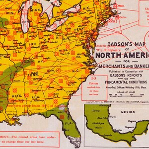 US Economy Map Business Map Babson's Map of North | Etsy