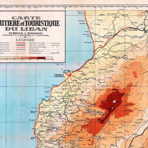 Old Lebanon Map, Vintage Road Map of Lebanon, Oversized Lebanon Wall ...