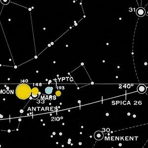 Star Chart Apollo 11, NASA Apollo Mission, Apollo 11 Star Map, Vintage ...