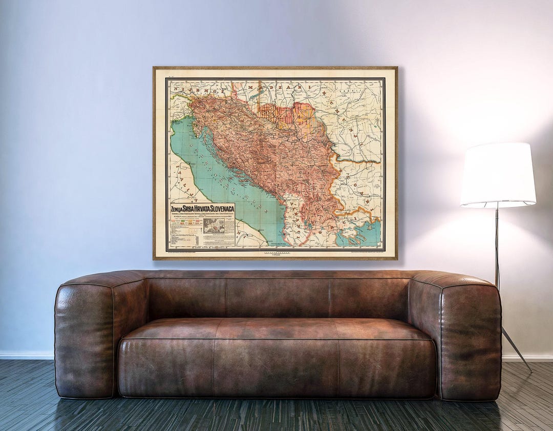 1917 Yugoslavia Map Print: Ethnographic Propaganda Poster - Etsy