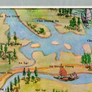 Vintage Map of Hue Vietnam, Hue Map, Hue Vietnam, Old Hue Map, Hue ...