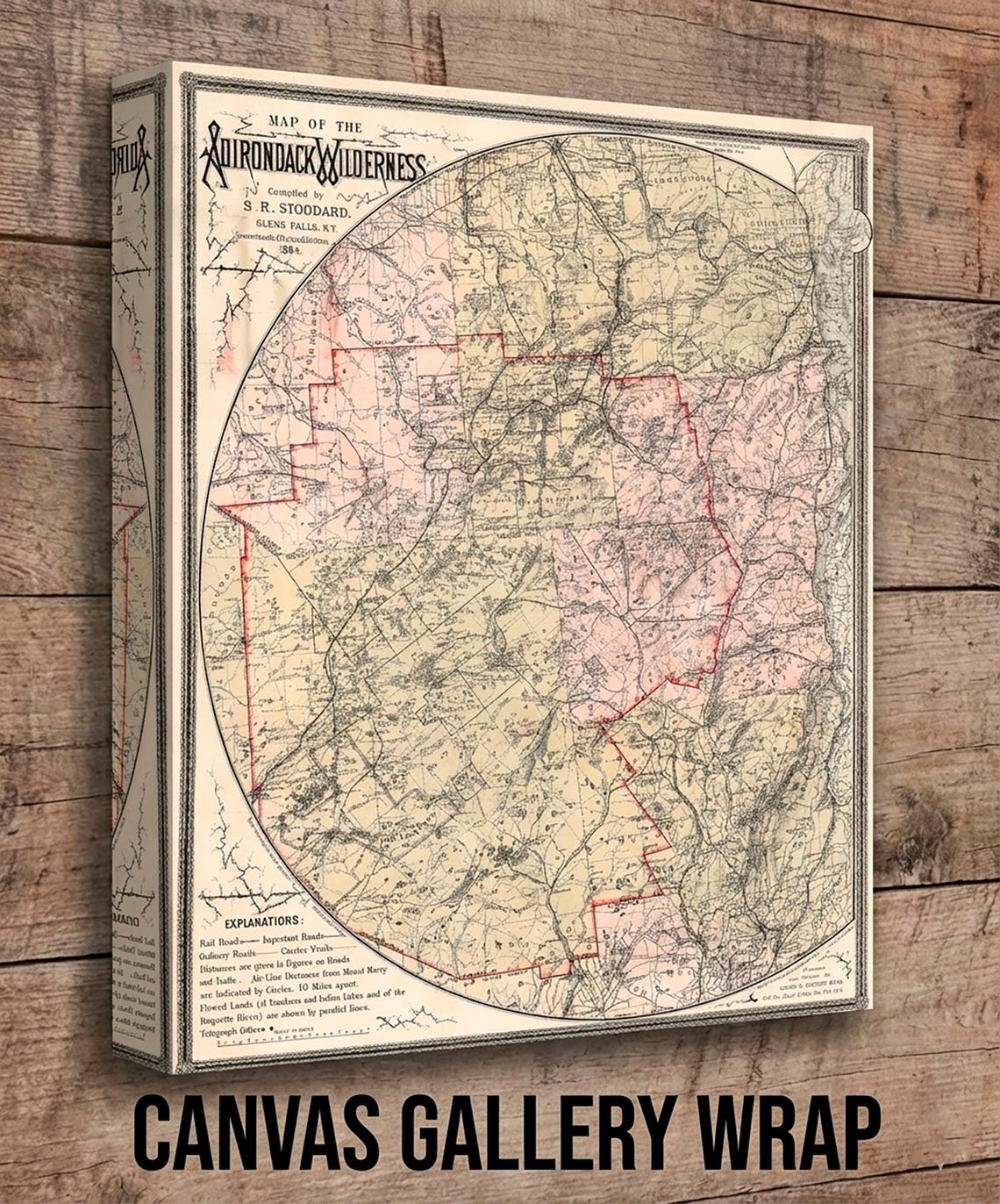 Adirondack Park Map Print: 1894 Historical Wall Art - Etsy
