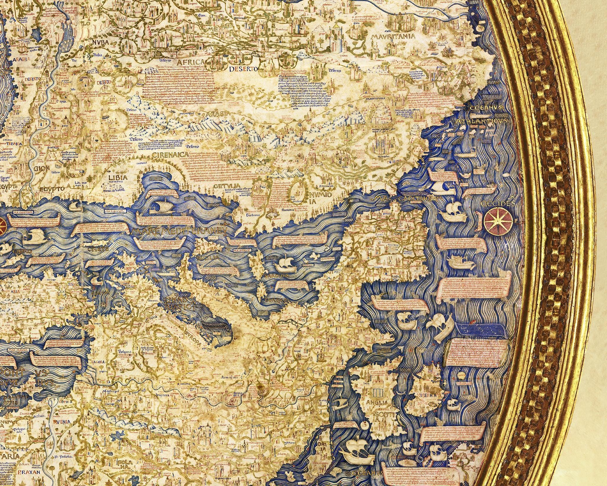 Fra Mauro World Map 1450 | Antique Mappamundi Reproduction - Etsy