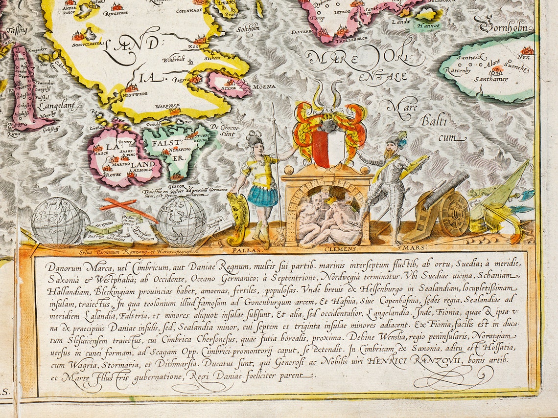 Ancient Map of Denmark the First Denmark Map Based Upon - Etsy