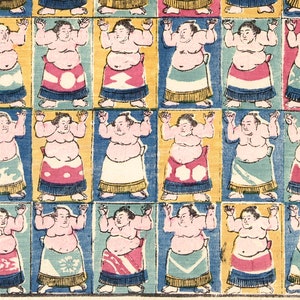 Sumo Wrestlers Antique Ukiyo-e Poster Print, Japanese Wall Decor ...