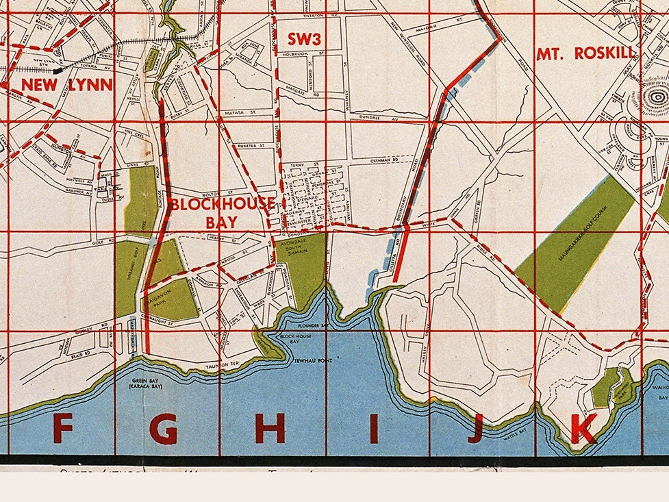 Vintage Map of Auckland Old Auckland Print Historic Auckland - Etsy