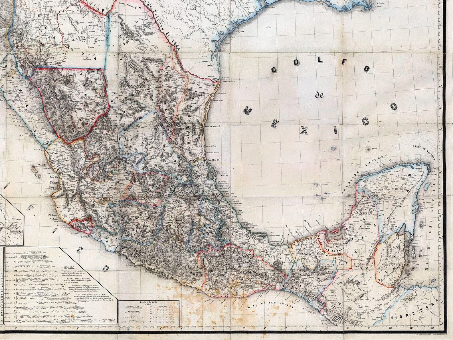 Antique Mexico Map Print: 1863 Carta General, Mexican Decor - Etsy