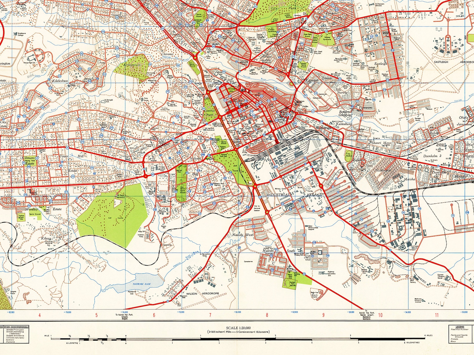 Vintage Map of Nairobi Old Nairobi Map Nairobi Kenya - Etsy
