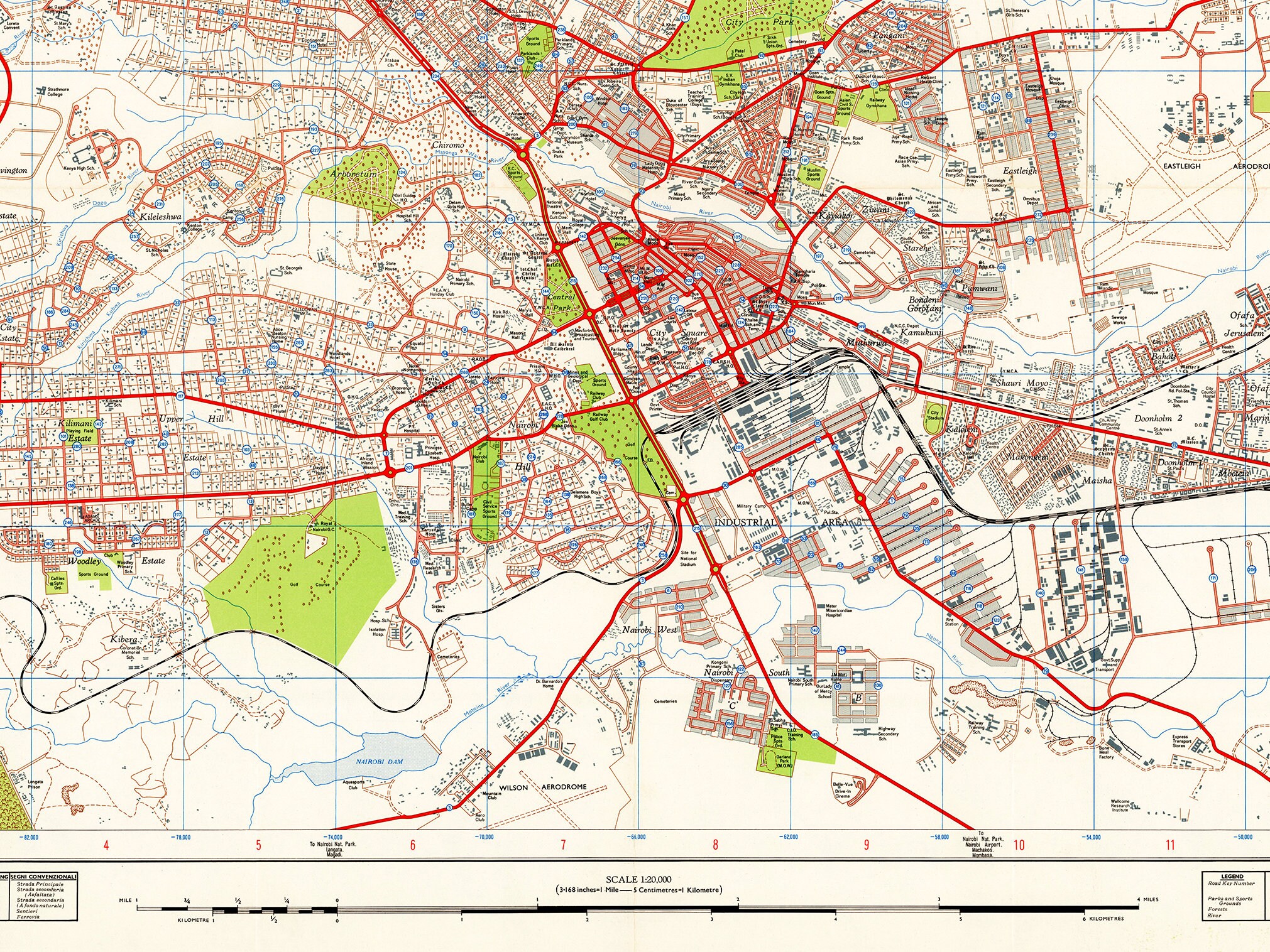 Vintage Map of Nairobi Old Nairobi Map Nairobi Kenya - Etsy UK