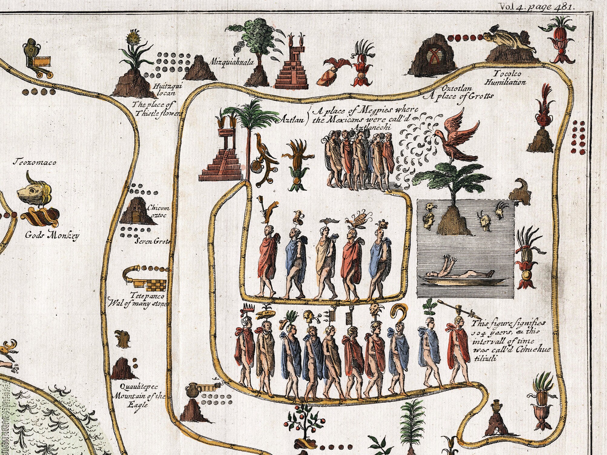 Aztec Route to Mexico City Ancient Mexico City Map Aztec - Etsy