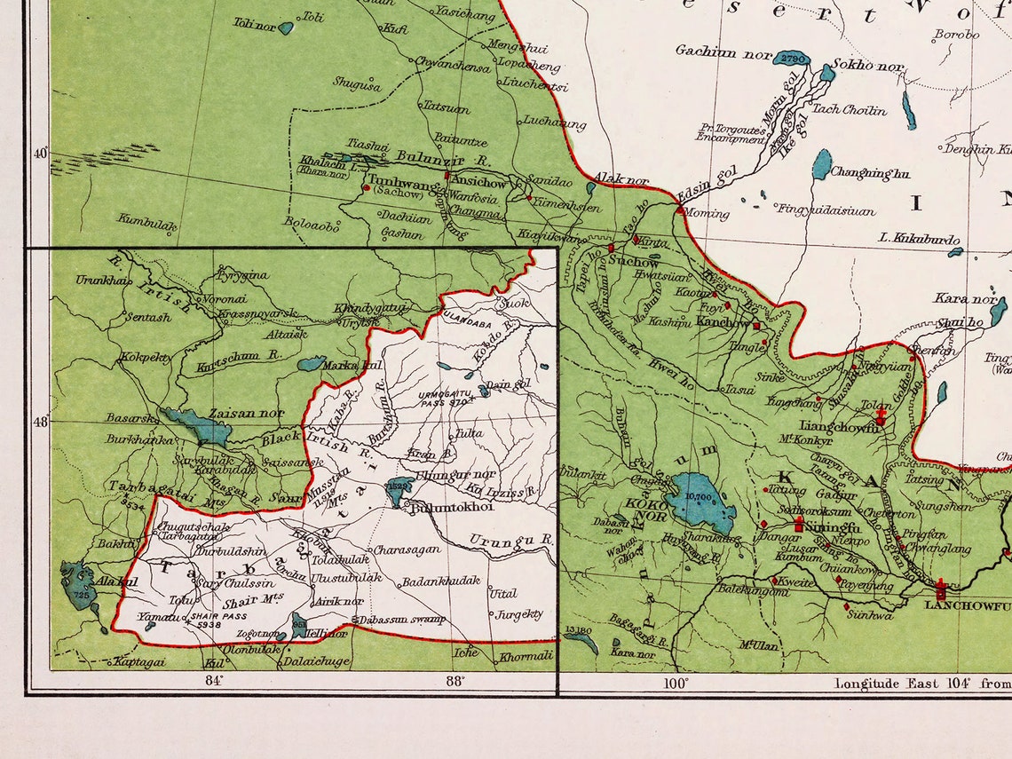 Mongolia Wall Map Old Map of Mongolia Mongolia Wall Art | Etsy