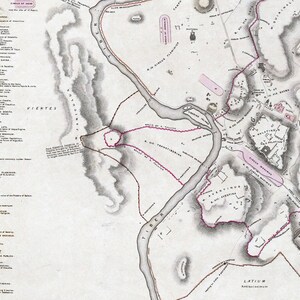 Antique Map of Rome, Ancient Rome Wall Map, Old Rome Map, Large Rome ...