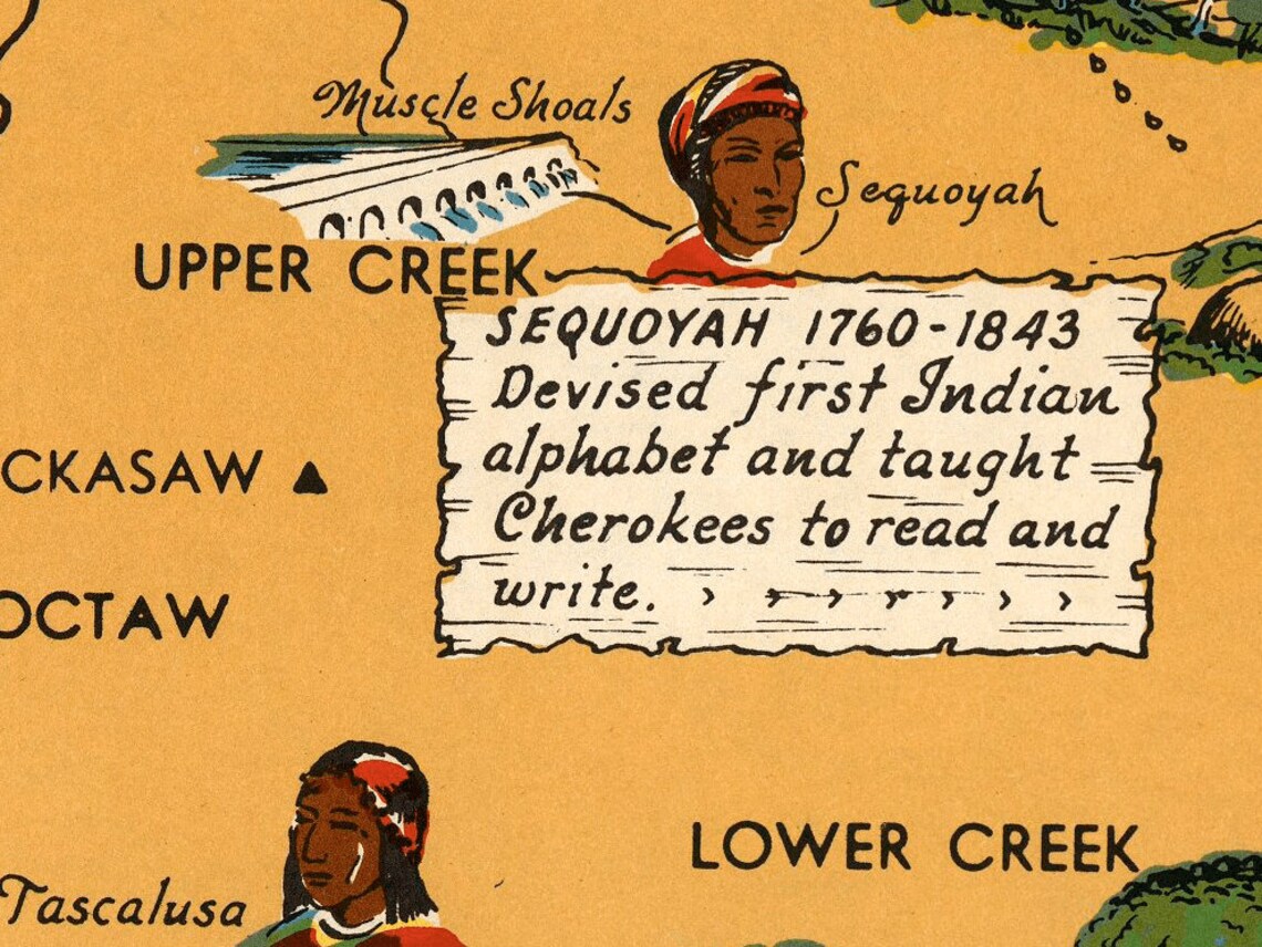 Native Americans Poster Map Tribes Across U.S. Indians - Etsy