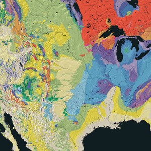 Geological Map of North America | Tapestry of Time and Terrain Print ...