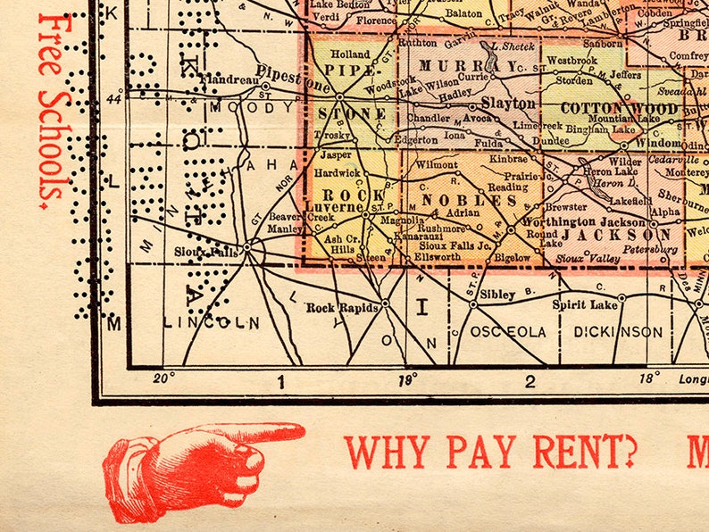 Vintage Map of Minnesota Old Minnesota Map Print Minnesota | Etsy