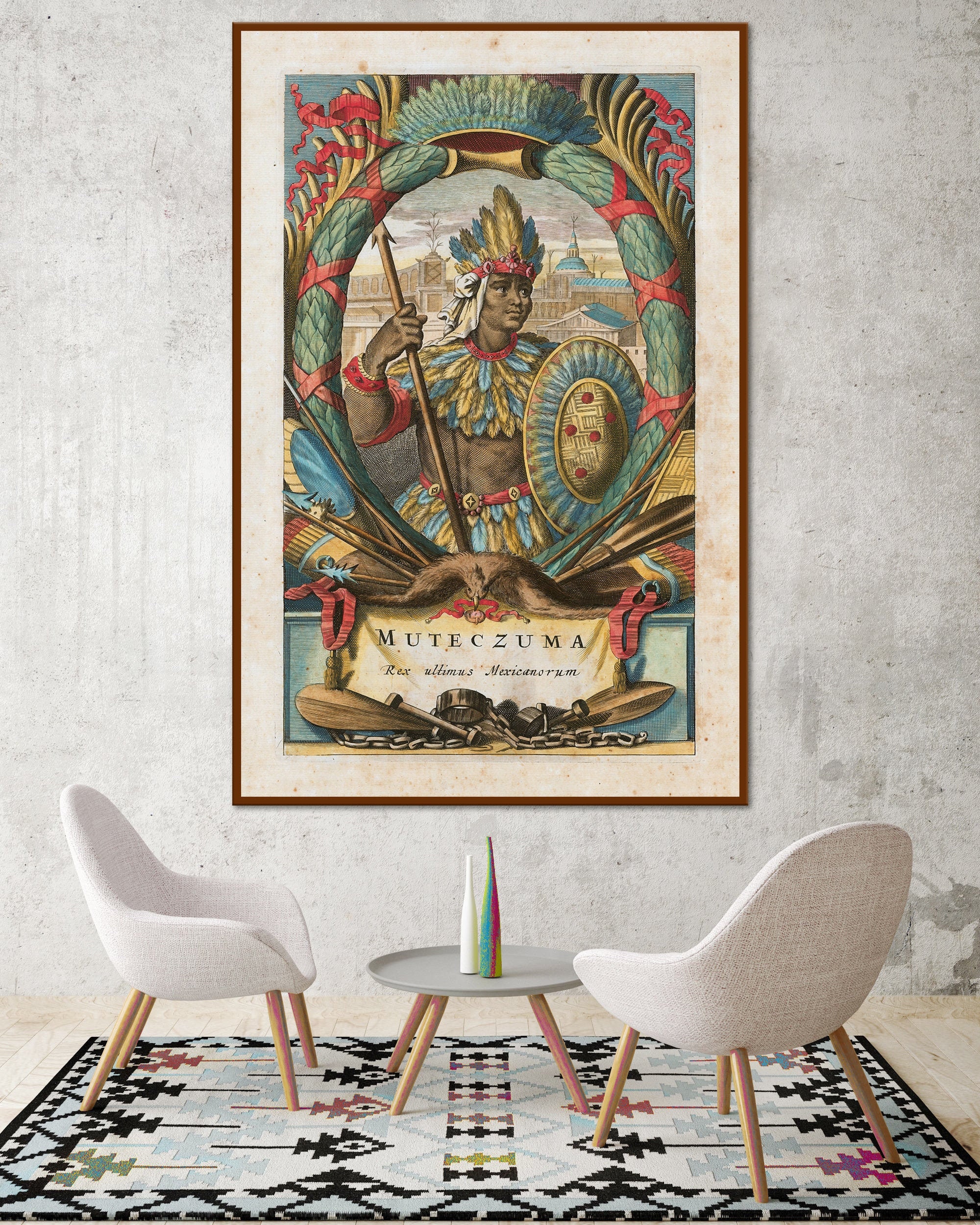 Aztec King Montezuma. the Famous Portrait of Montezuma the - Etsy