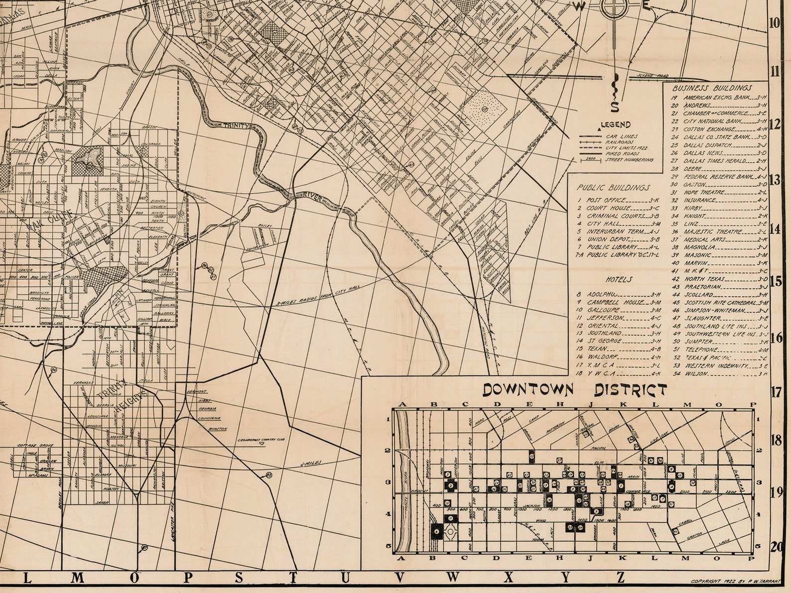 Historic Dallas Map Vintage Dallas Wall Art Texas Decor - Etsy