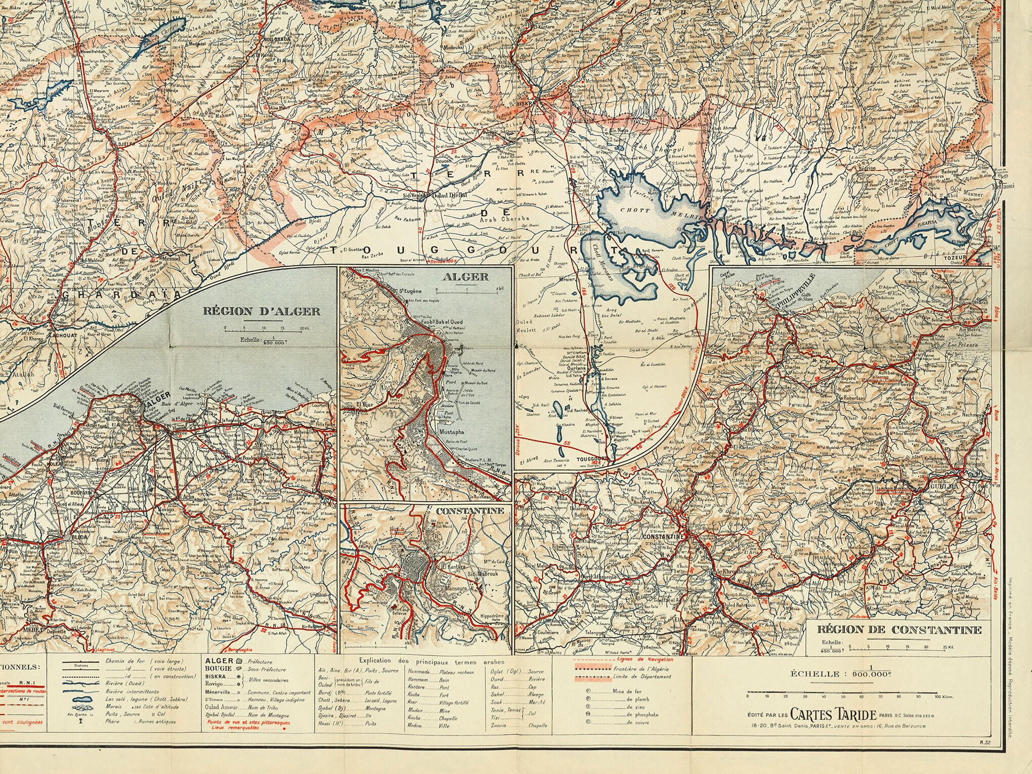 Vintage Map of Algeria Old Algeria Print Algeria Poster Map - Etsy ...