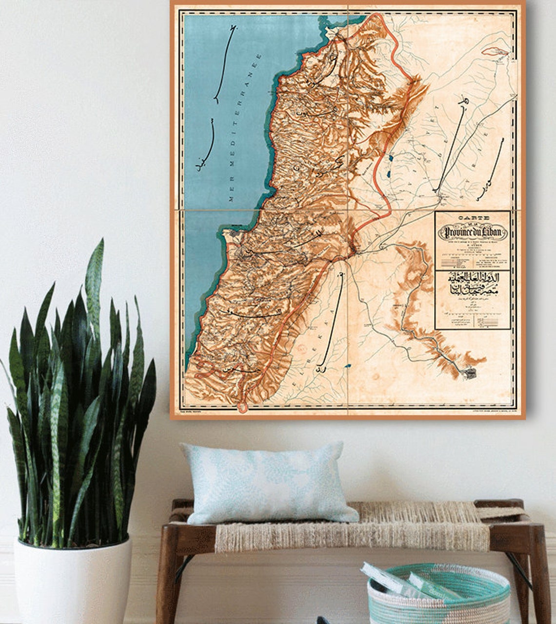 Lebanon Map Vintage Old Lebanon Map Print Lebanese Gift | Etsy Canada