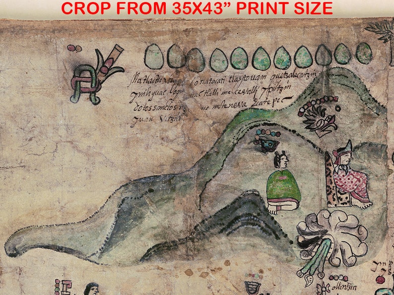 Aztec Art Print the Codex Quetzalecatzin Aztec Decor | Etsy