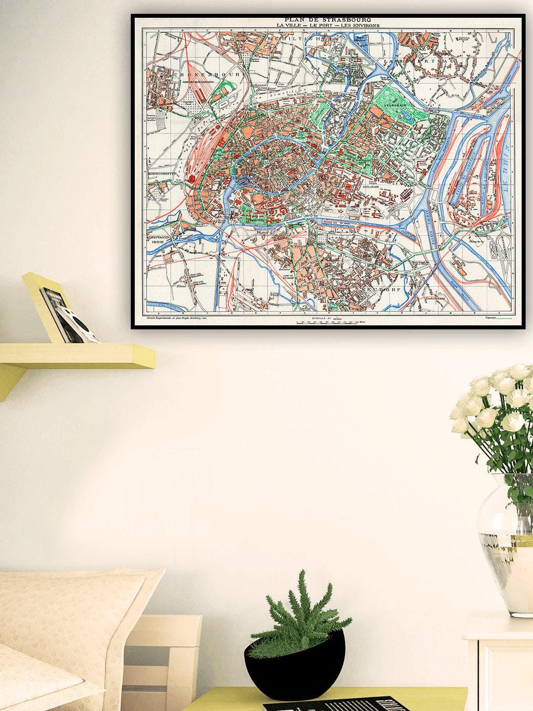 Strasbourg Map Print: Vintage City Plan, 1936 - Etsy