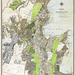 Vintage Wellington Map Print: 1915 New Zealand Decor - Etsy