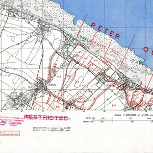 WW2 Map of D-day Sword Beach, Ultra-secret “BIGOT” D-day Map, WW2 ...