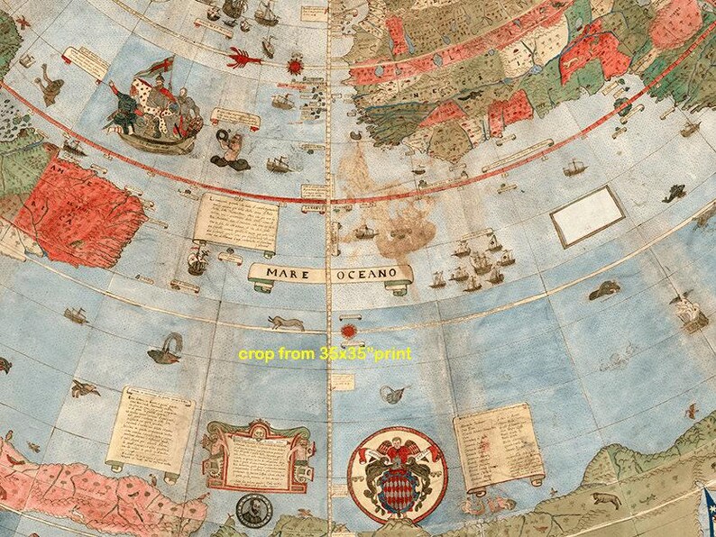 Urbano Monte World Map Print: Renaissance Planisphere Wall Art - Etsy