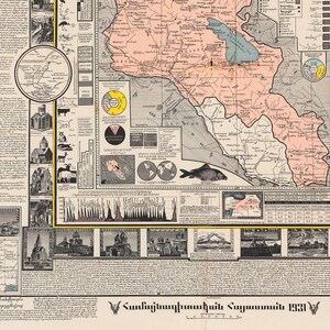 Historical Map of Armenia, Old Armenia Gift, Armenian History, Large ...