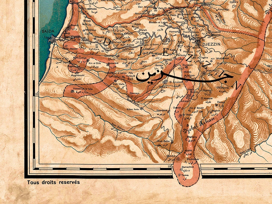 Lebanon Map Vintage Old Lebanon Map Print Lebanese Gift | Etsy Canada