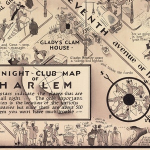 The Famous Night Club Map of Harlem African Americana Wall - Etsy