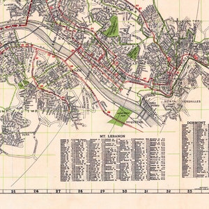 Vintage Map of Pittsburgh, Old Pittsburgh Print, Pittsburgh Wall Art ...