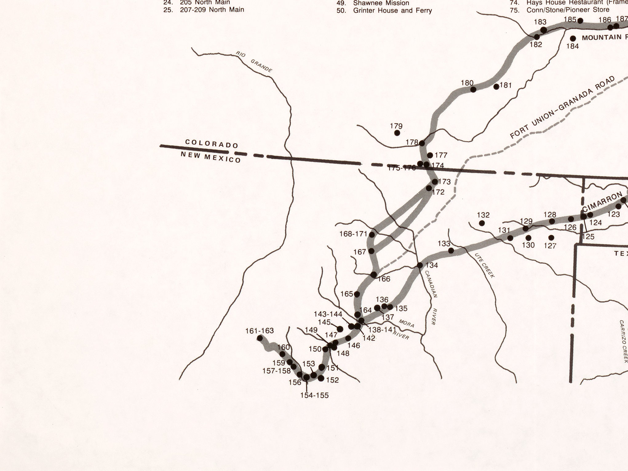 Vintage Map of Santa Fe National Historic Trail Historic - Etsy