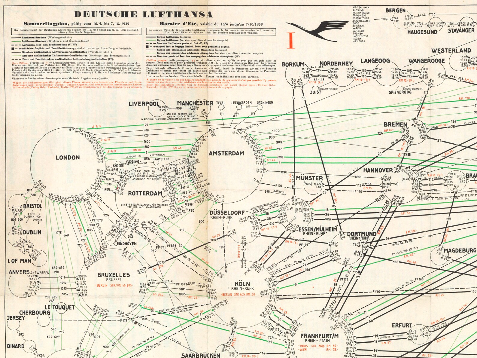Vintage Lufthansa Historical Flight and Route Plan Commercial | Etsy