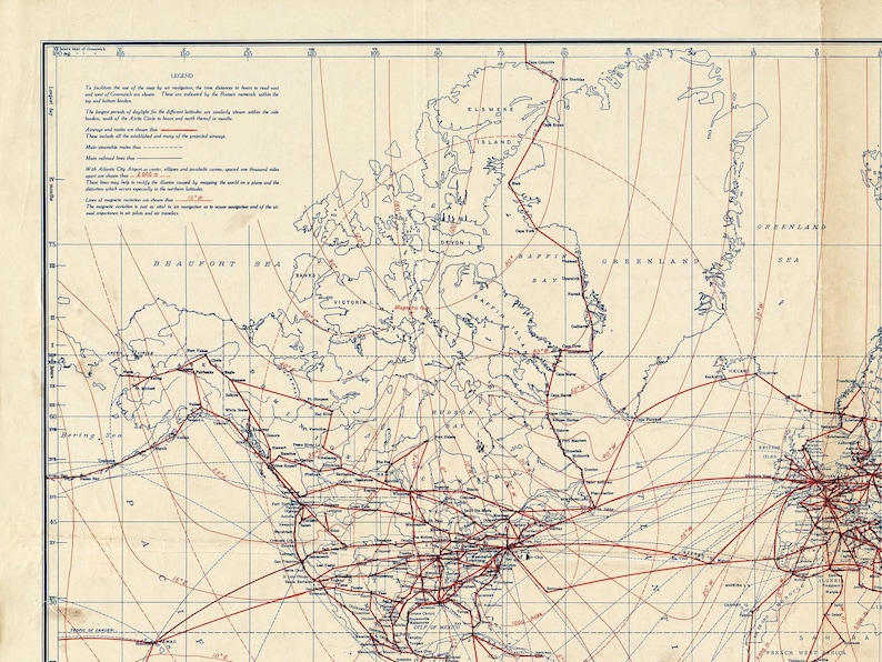 Vintage Airways of the World Map: 1920s Aviation Poster - Etsy