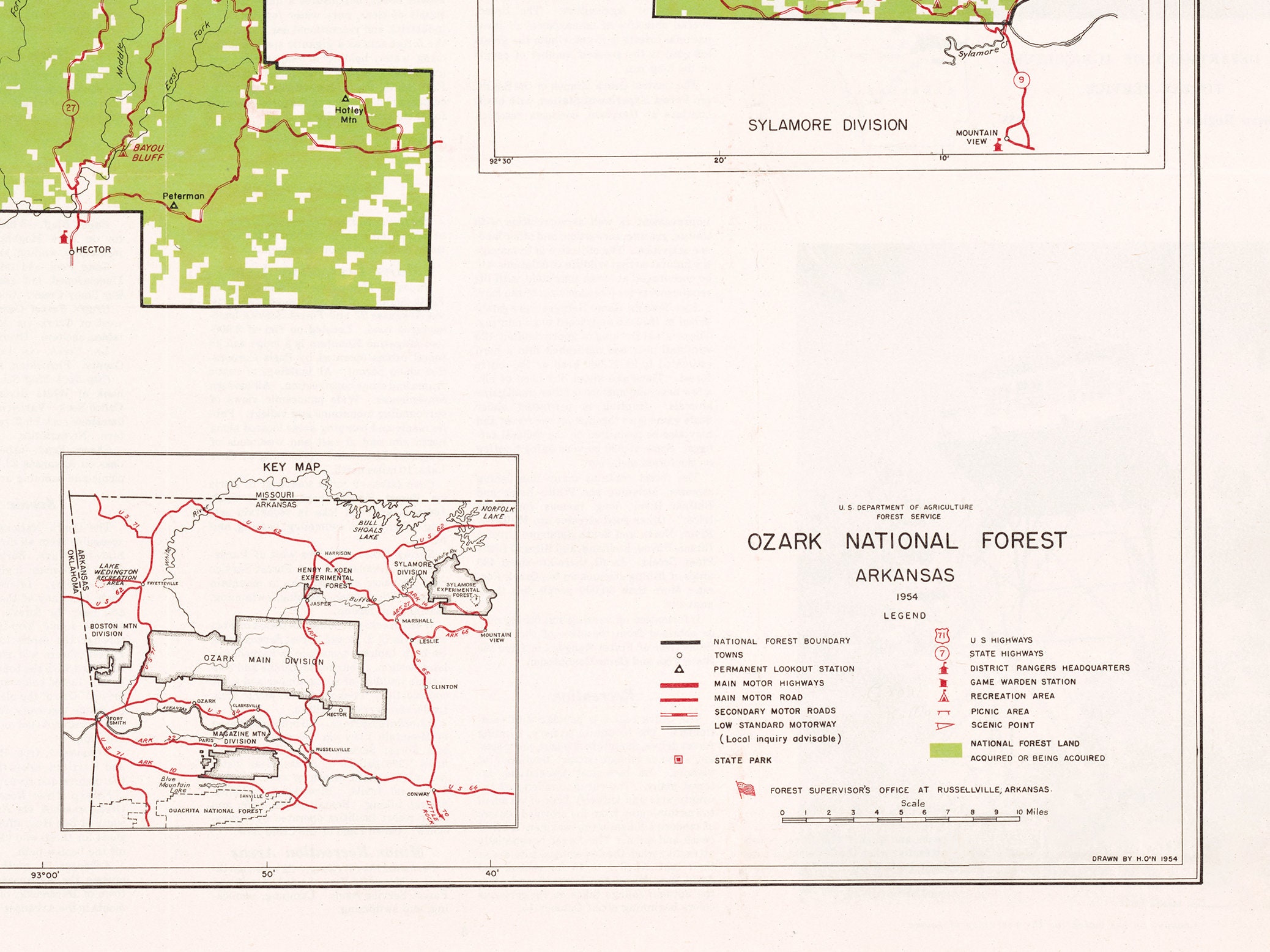 Vintage Map of Ozark National Forest Arkansas the Ozarks - Etsy