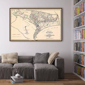 Vintage Durban Map, Durban City Print, South Africa Decor Gift. - Etsy