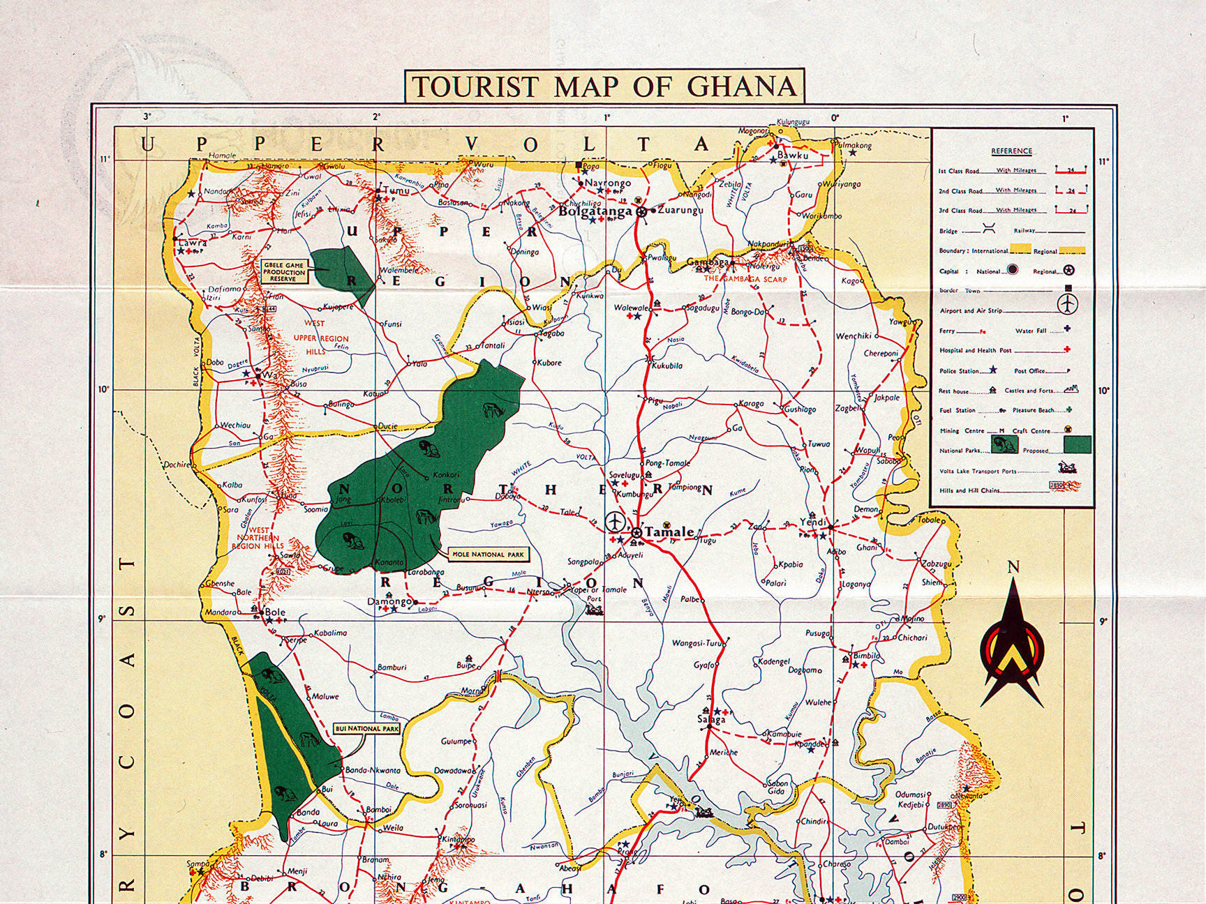 Vintage Tourist Map of Ghana Old Ghana Map Ghana Print - Etsy