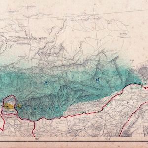 Tibetan Language Dialects, Vintage Linguistic Map of the Himalayas ...