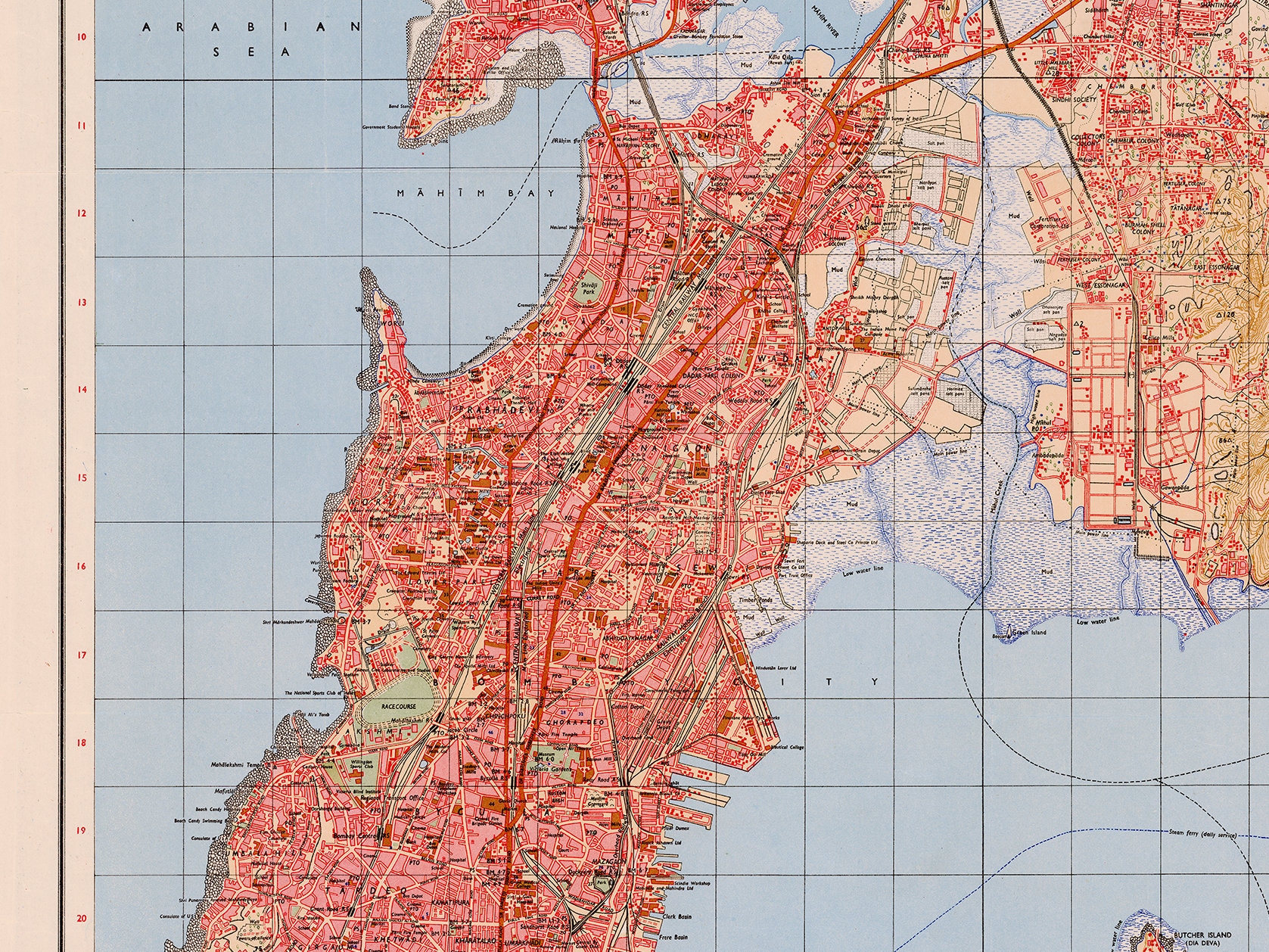 Vintage Map of Mumbai Old Mumbai City Mumbai Wall Art - Etsy UK