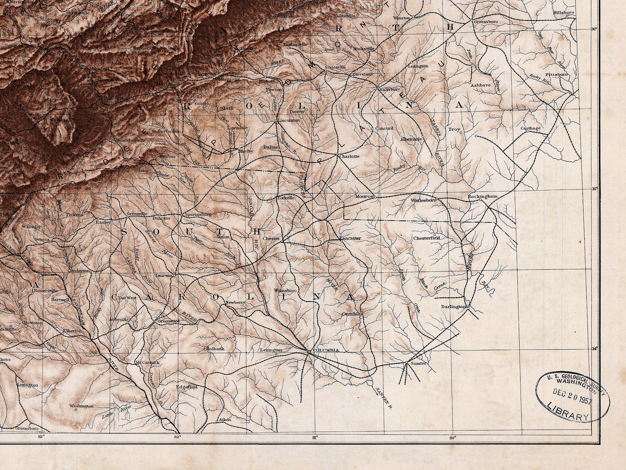 Vintage Relief Map of the Appalachian Region Appalachian | Etsy