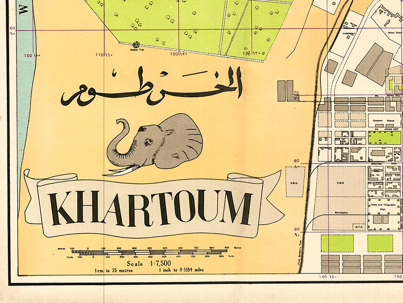 Vintage Map of Khartoum Old Khartoum Map Khartoum Print - Etsy Singapore