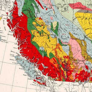 Vintage Geological Map of Canada, 1915 - Fine Art Print - Etsy