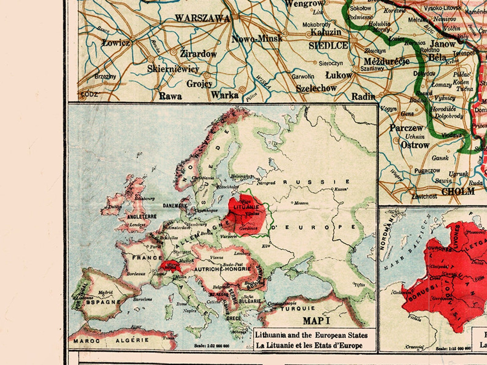 Vintage Map of Lithuania Old Lithuania Map Lithuania Wall - Etsy UK