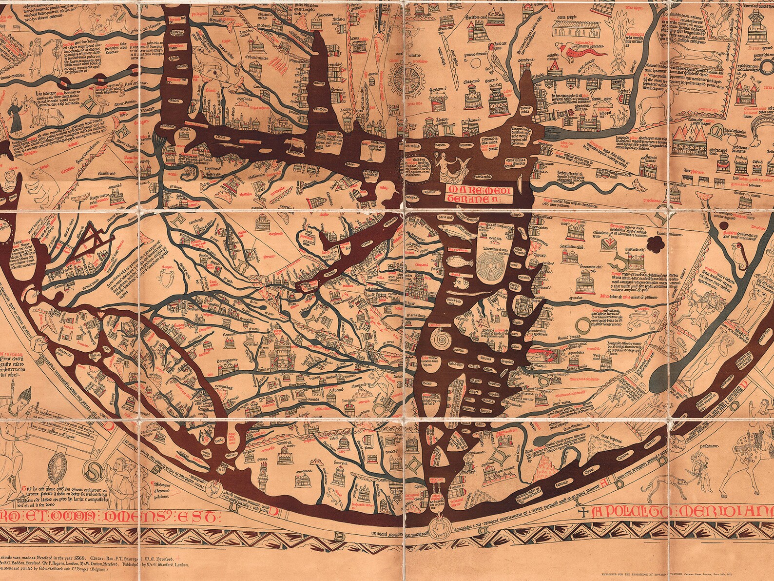 Hereford Mappa Mundi Famous Medieval World Map Depicts What - Etsy