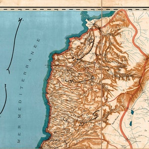 Vintage Map of Lebanon, Large Old Lebanon Wall Map, Lebanon Decor ...